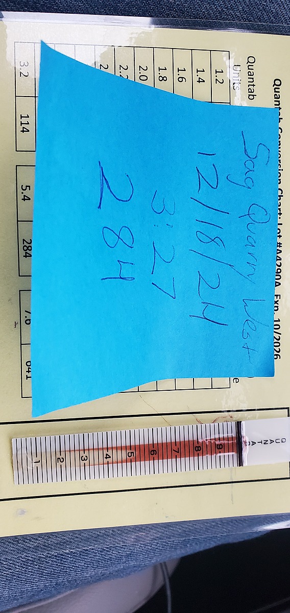 Water Quality Testing Data for Sag Quarry- West, Sag Quarry- West ...